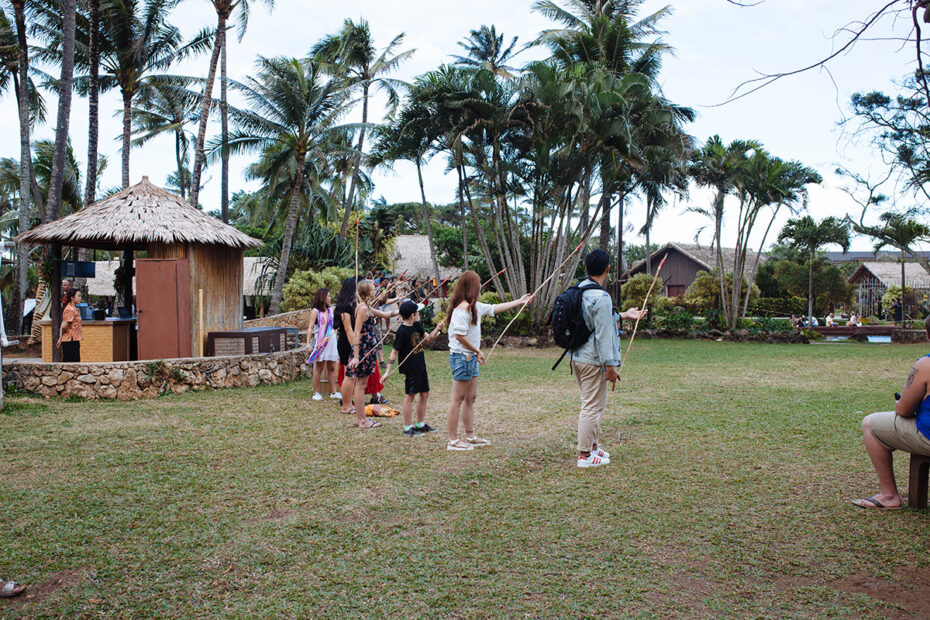 Polynesian Culture Center Activities Tahitian Spear throwing - Zanniee